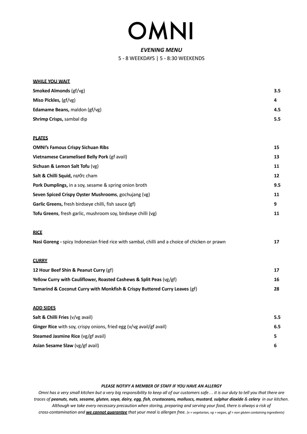 Menu — OMNI