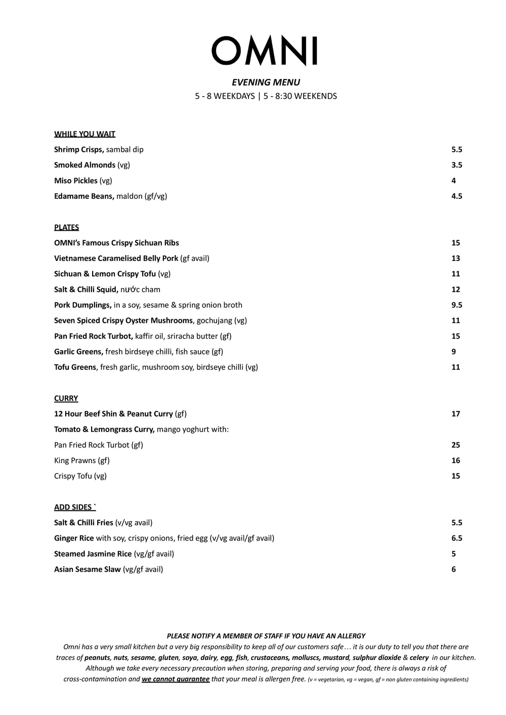Menu — OMNI