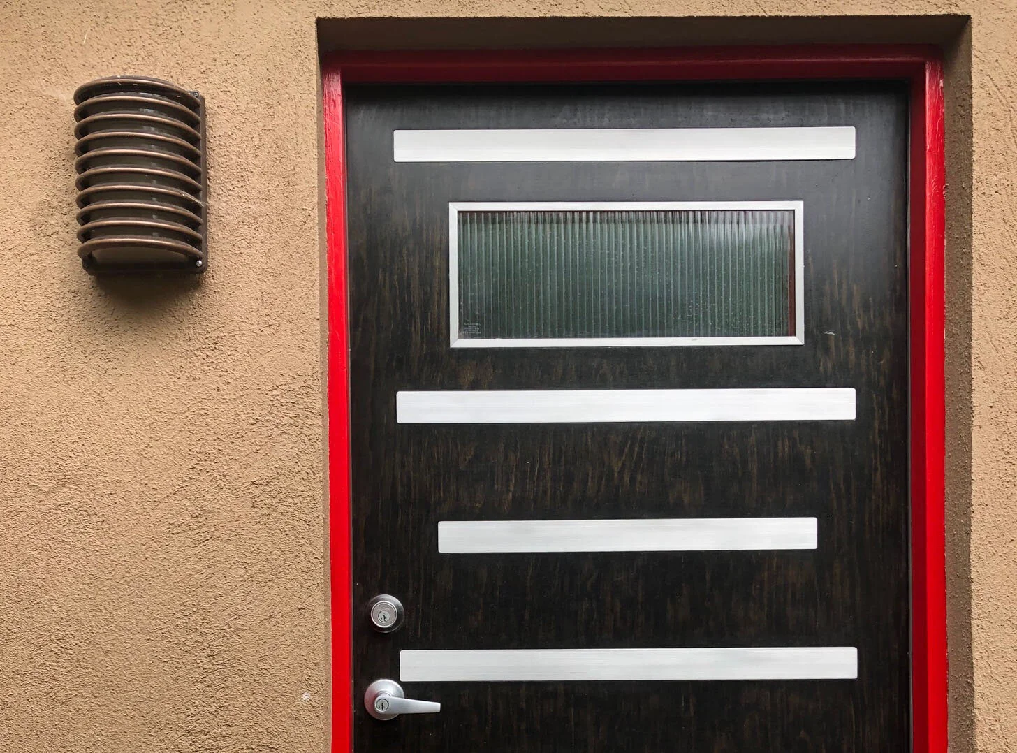 Modern door with inlay — Creative custom woodworking and design