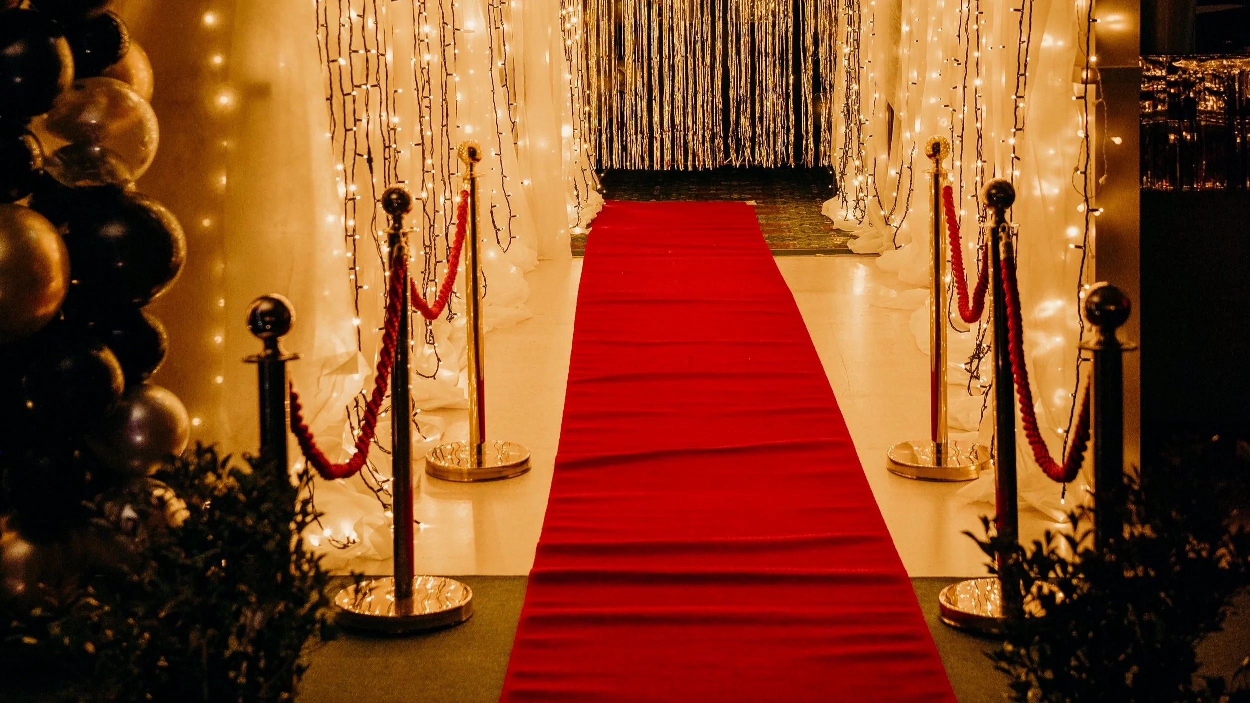 Red Carpet & Gold Bollards — Gravity Events