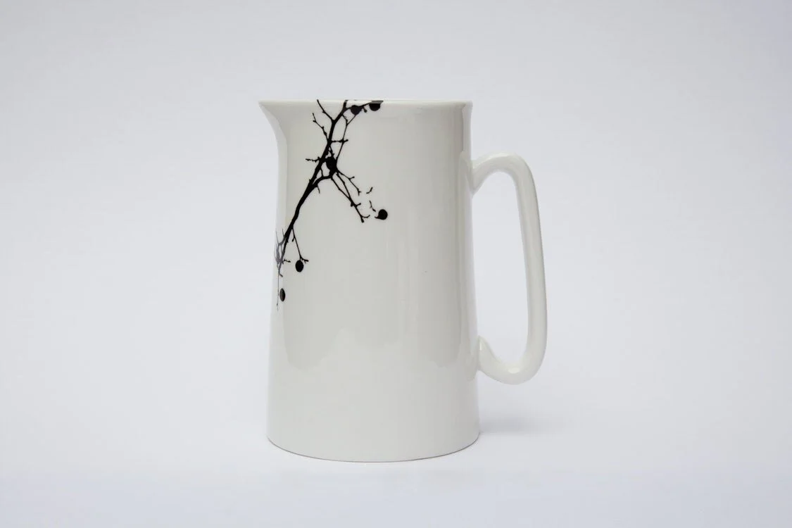 Twig Bone China Quarter Pint Jug, London Plane Tree, Monochrome Jug ...
