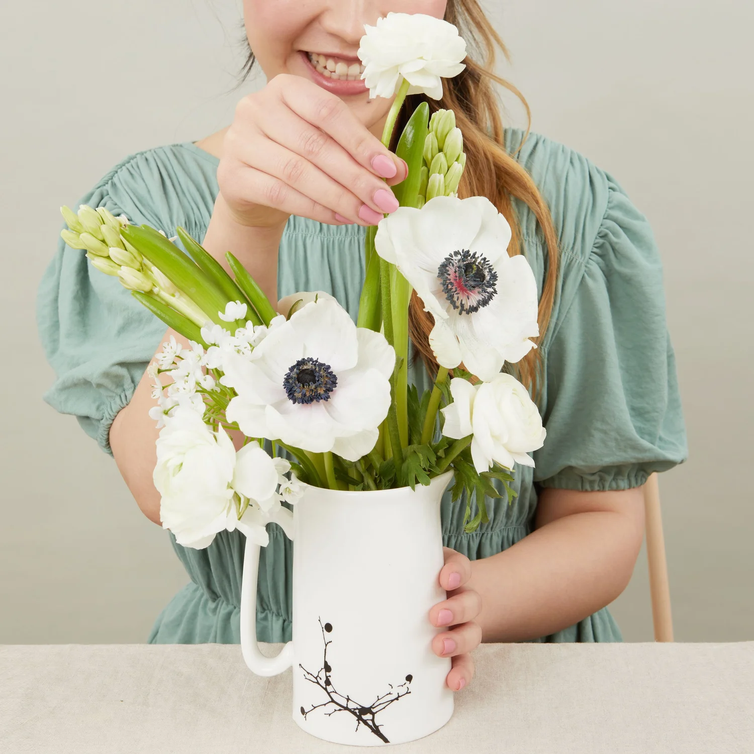 Twig Bone China Quarter Pint Jug, London Plane Tree, Monochrome Jug ...