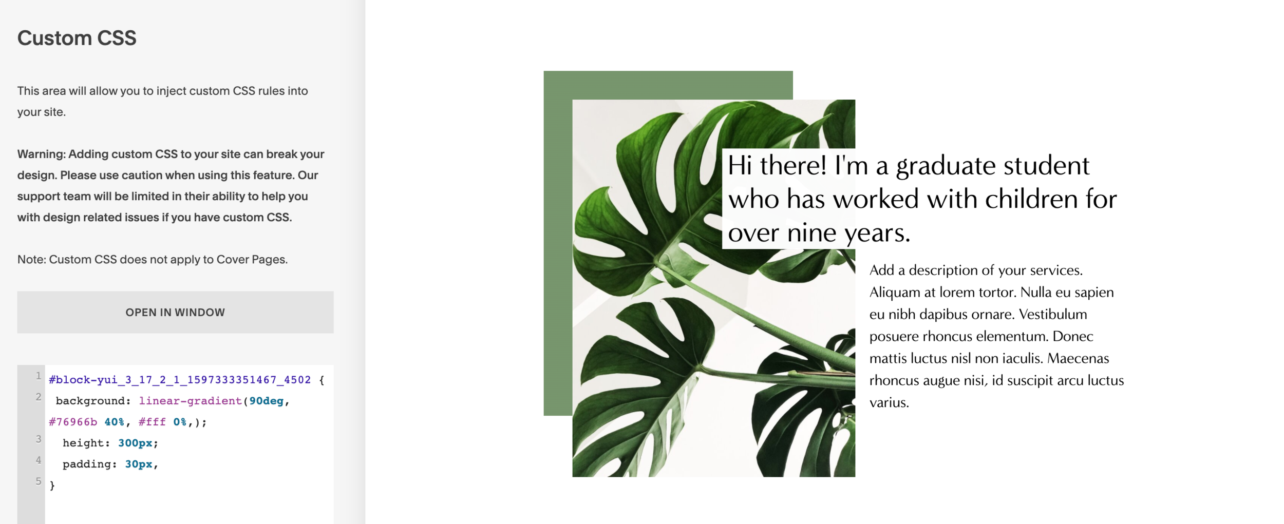 How to add and background or border to an image block in Squarespace — Be Creative