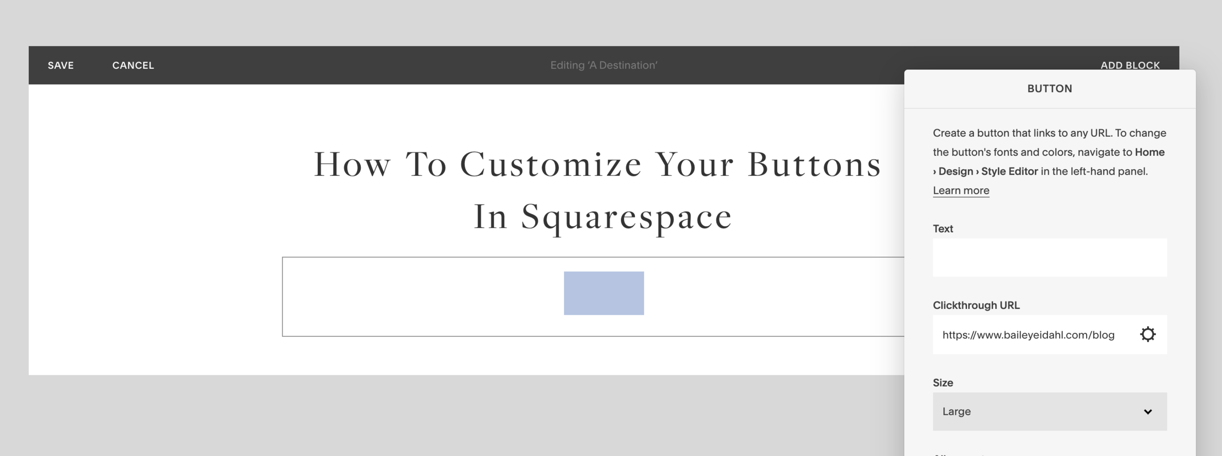 How To Customize Buttons In Squarespace — Be Creative