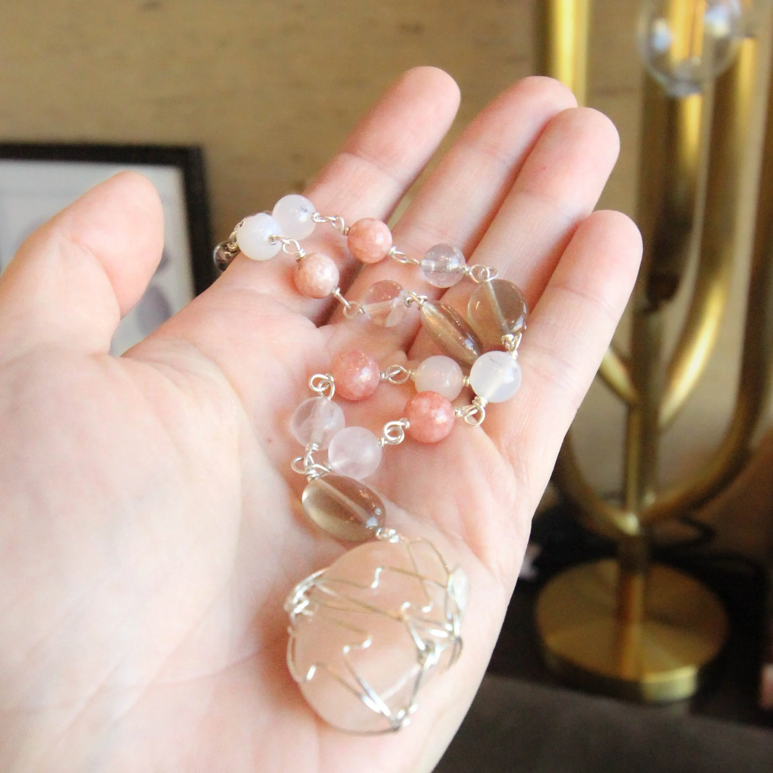 Spiral Crystal Pendant Necklaces — Ivy+Light