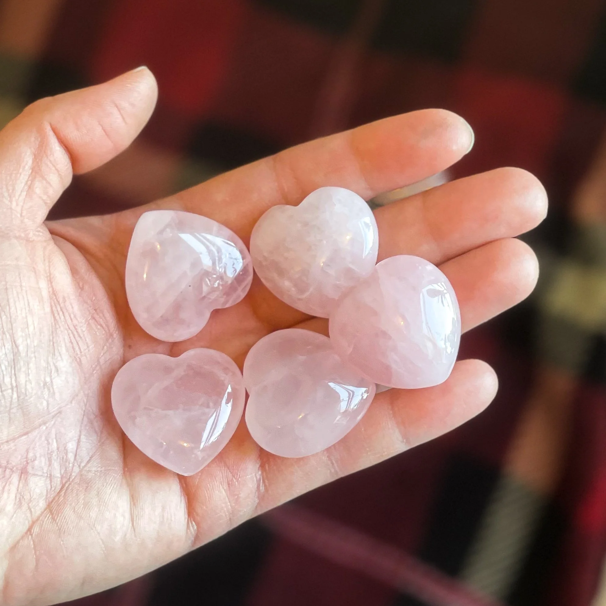 Rose Quartz Palm Stone | Attract Love — Ivy+Light
