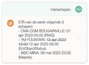 MSC Container Tracking — Poort8