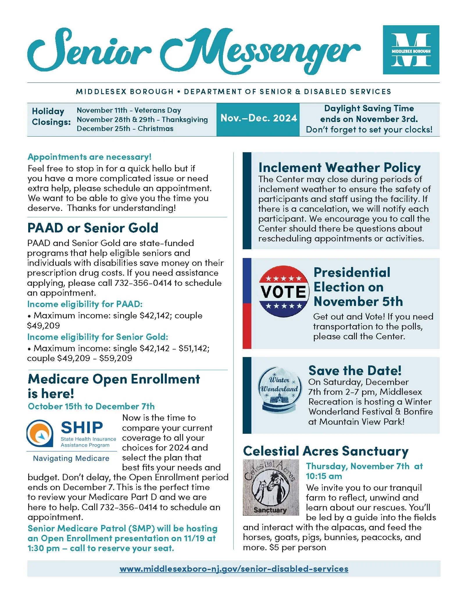 Senior & Disabled Services — Middlesex Borough