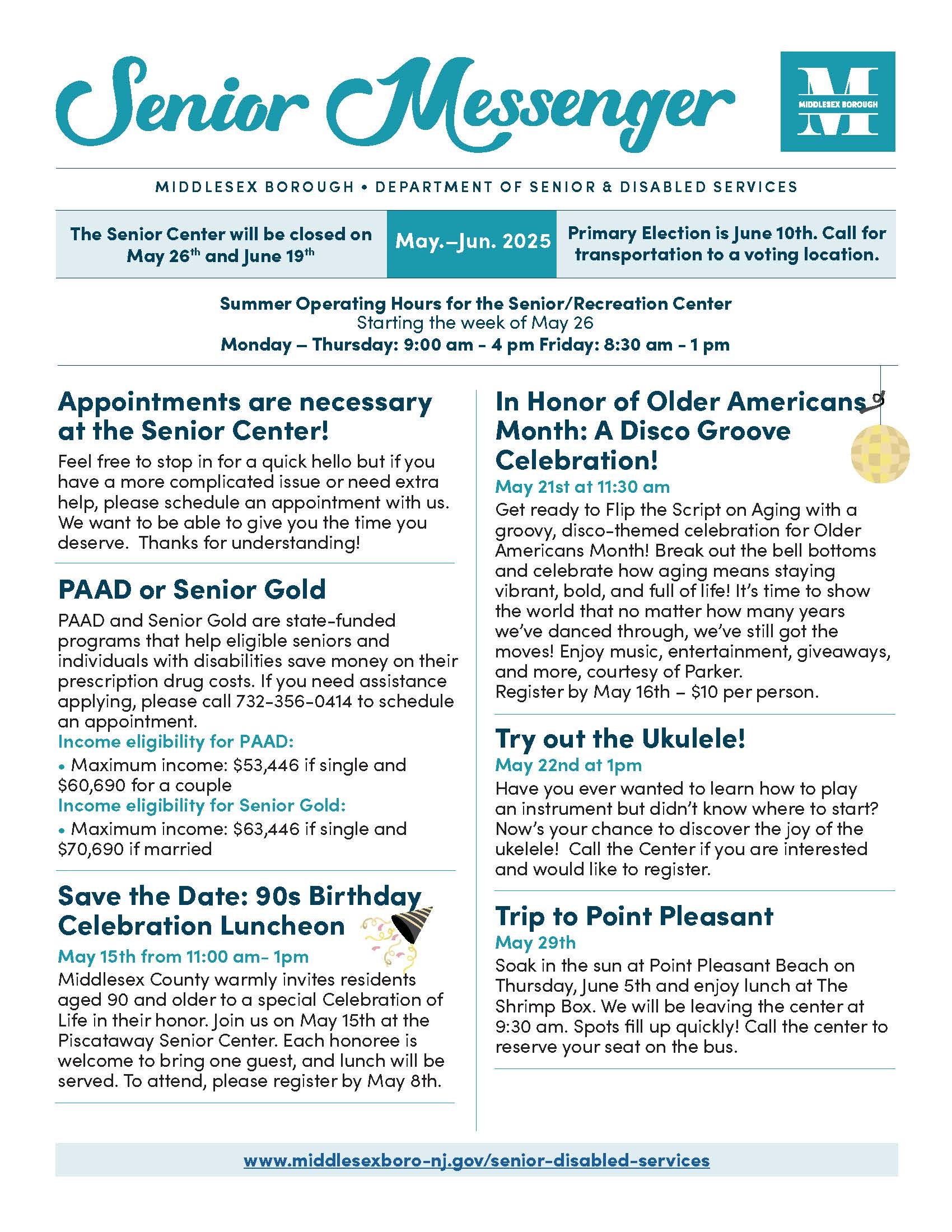 Senior & Disabled Services — Middlesex Borough