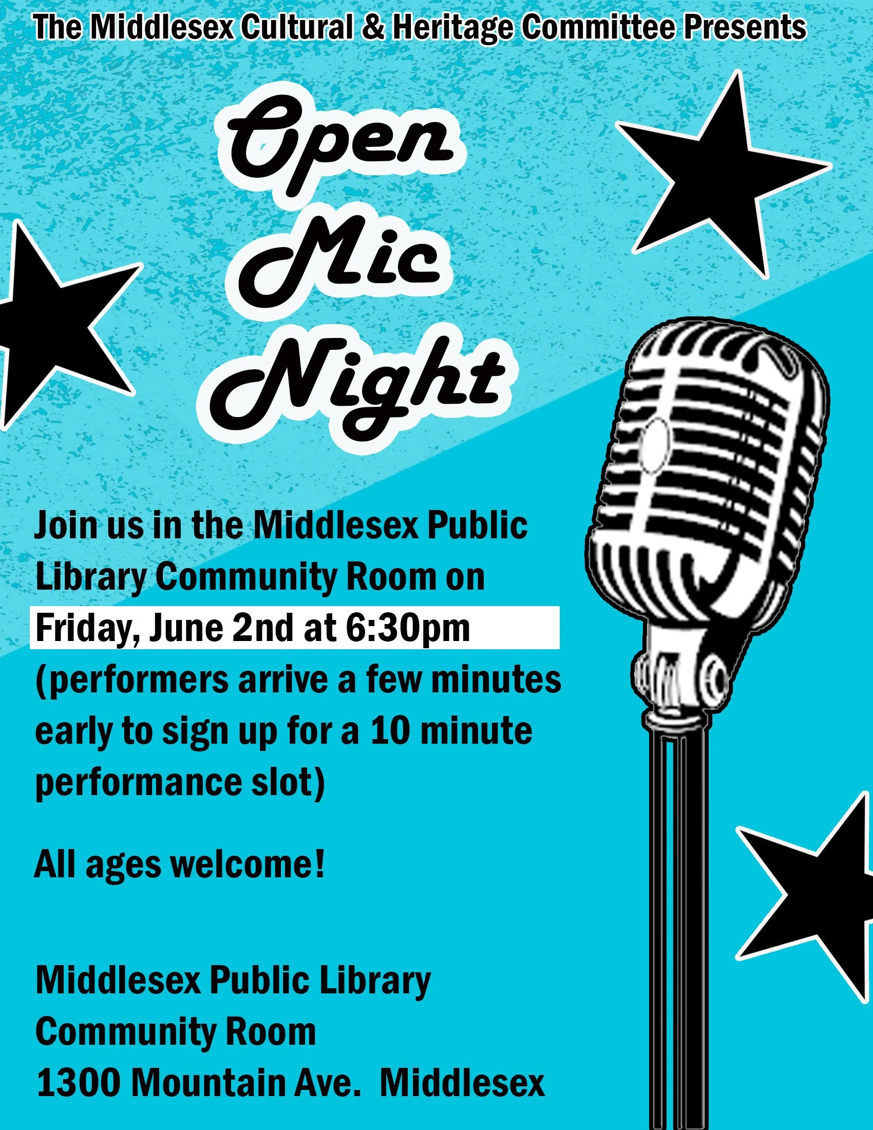 Your Next Open Mic Opportunity Is Friday June 2 Middlesex Borough