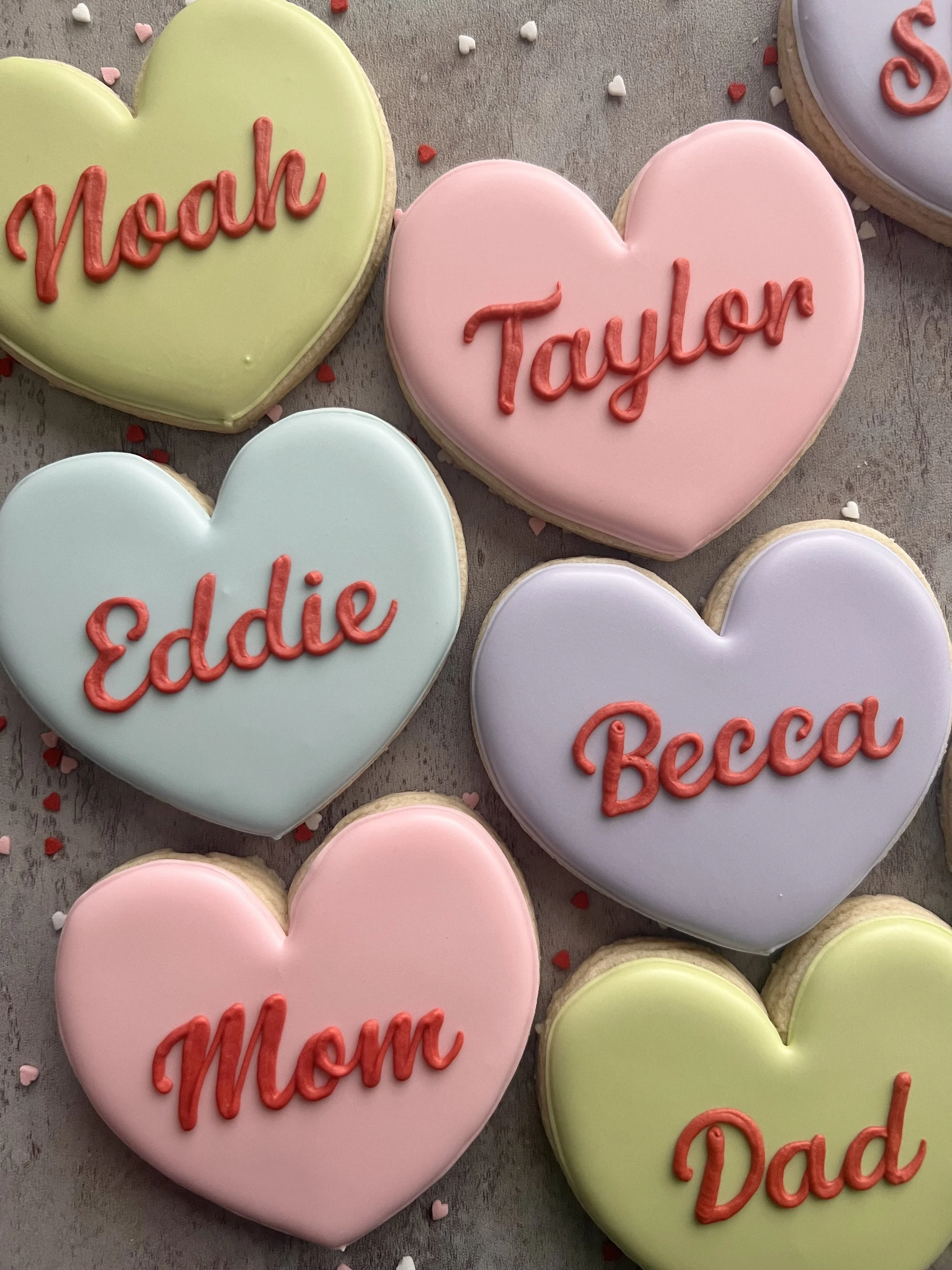 Personalized Heart cookie — Sweet Honeysuckle Bakeshop
