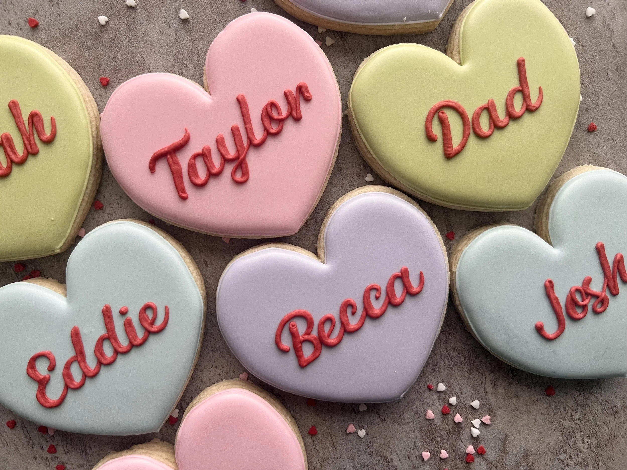 Personalized Heart cookie — Sweet Honeysuckle Bakeshop