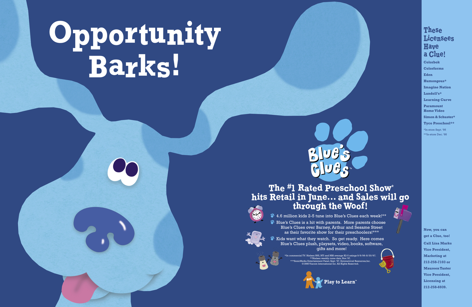 Nick Jr Productions Blues Clues