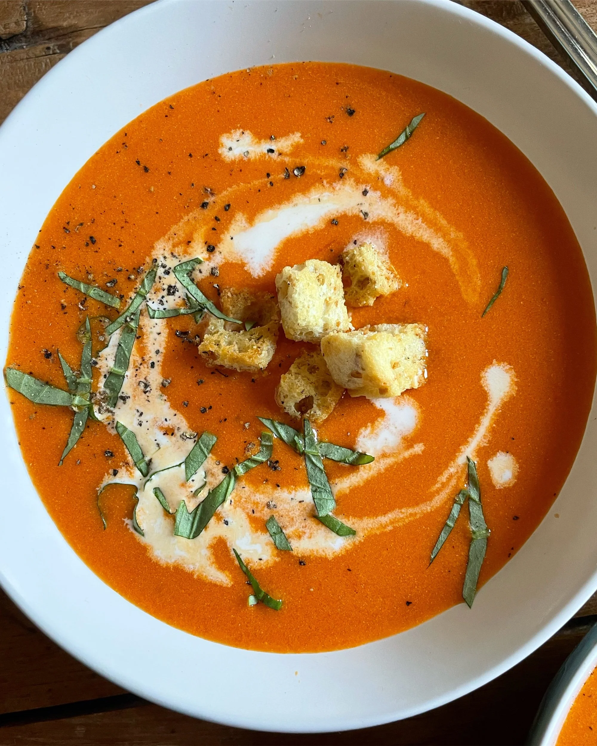 Creamy Roasted Red Pepper Soup. - Harvest & Nourish