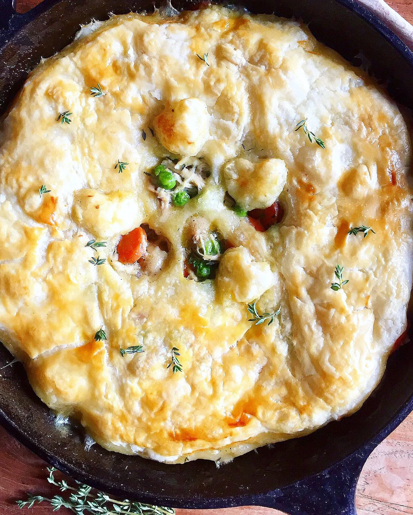 Skillet Chicken Pot Pie. - Harvest & Nourish