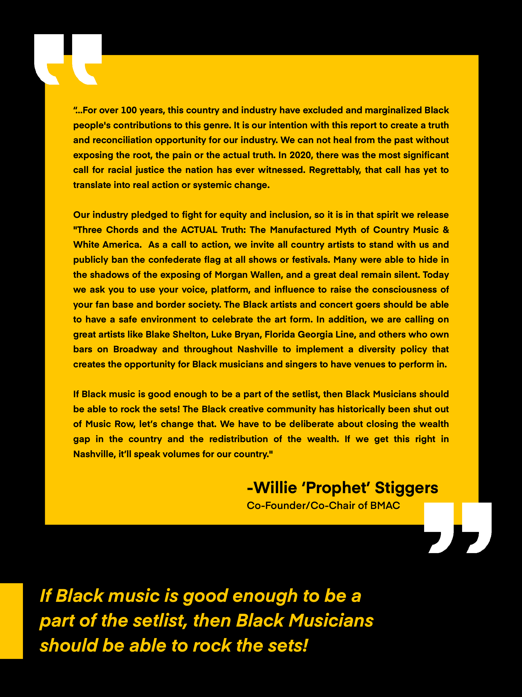 MUSIC INDUSTRY REPORTS — Black Music Action Coalition