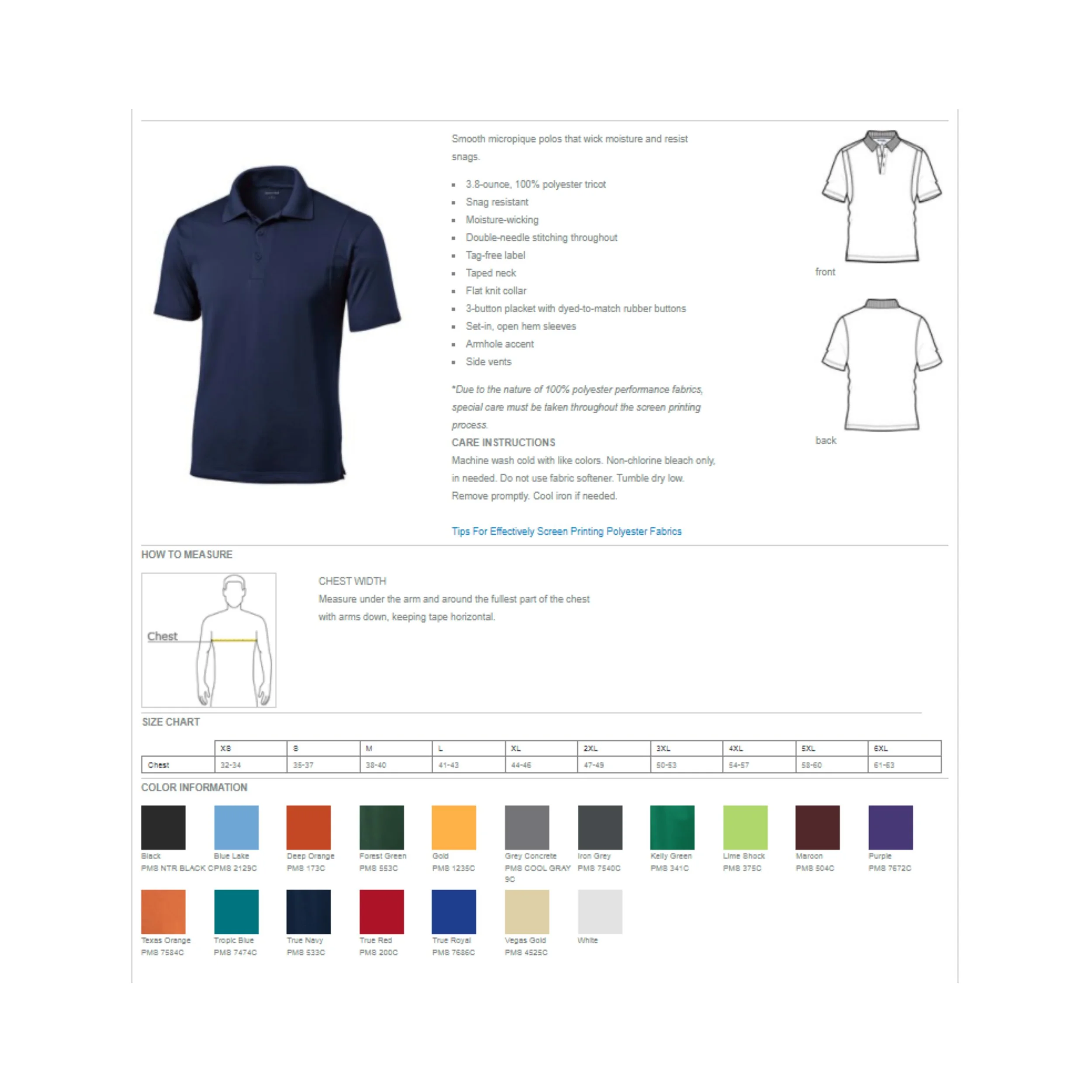 ST650 Sport-Tek® Micropique Sport-Wick® Polo — 3FF Custom Embroidery