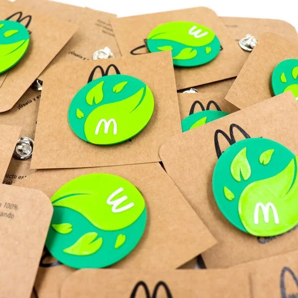 Custom Sustainable Recycled Plastic Lapel Pins | Low Quantities | Eco ...