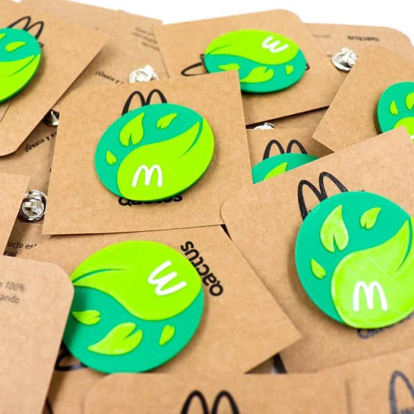 Custom Sustainable Recycled Plastic Lapel Pins | Low Quantities | Eco ...