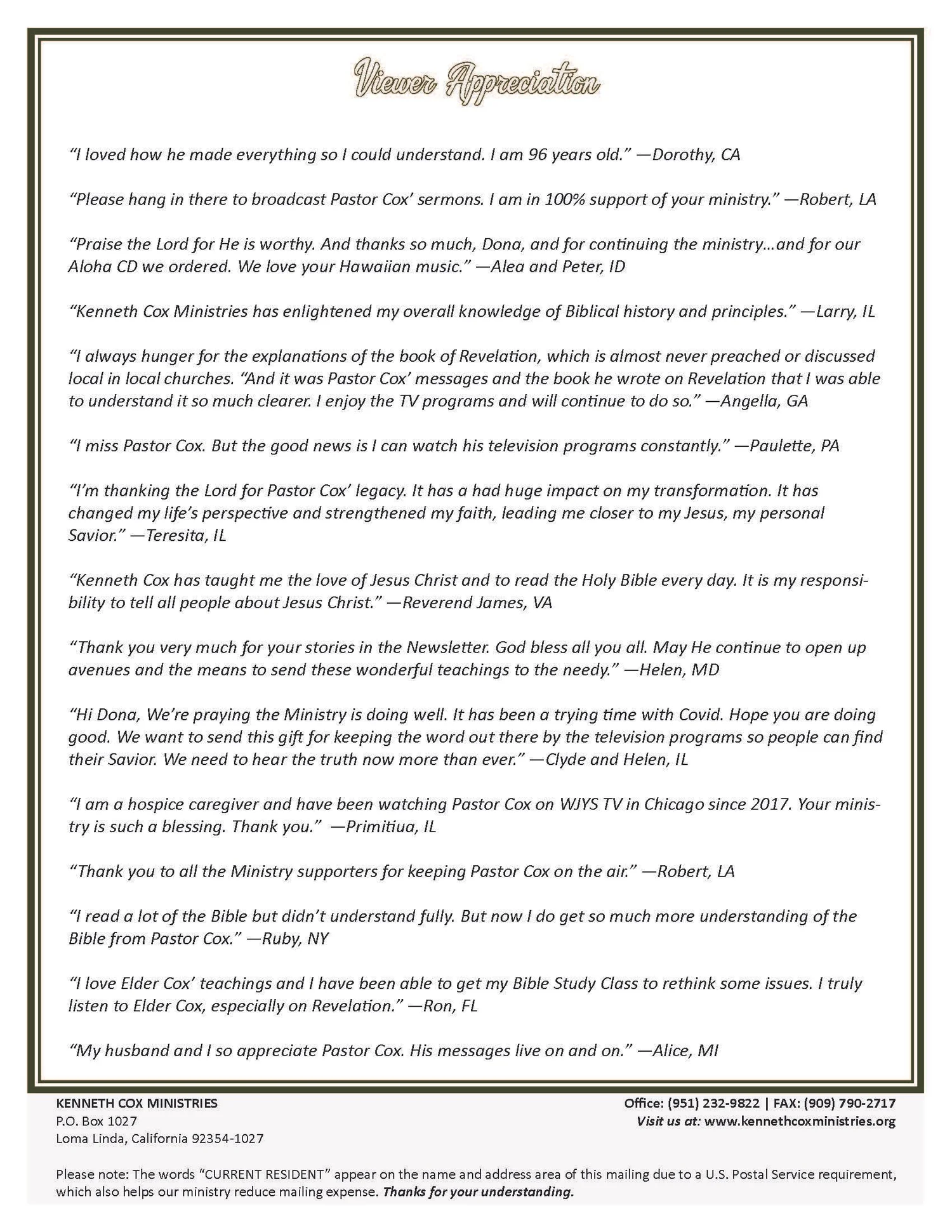 Kenneth Cox Ministries