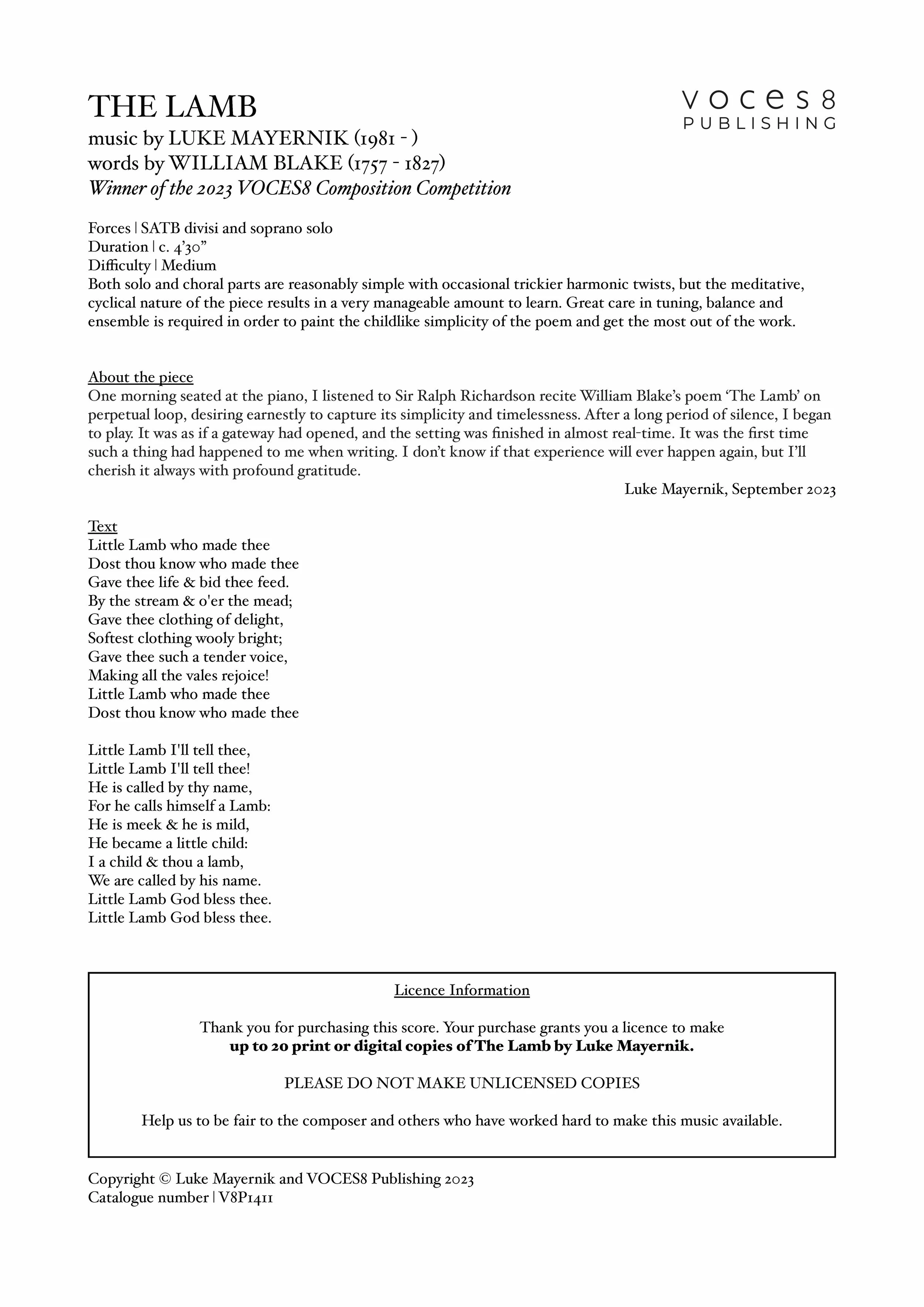 Buy Digital Sheet Music — VOCES8 - A Choral Ensemble