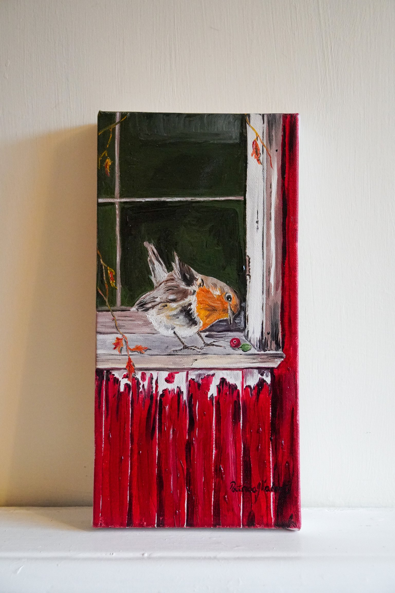 Woodpecker Window - Original Oil Painting — Patricia J Valenti Art ...