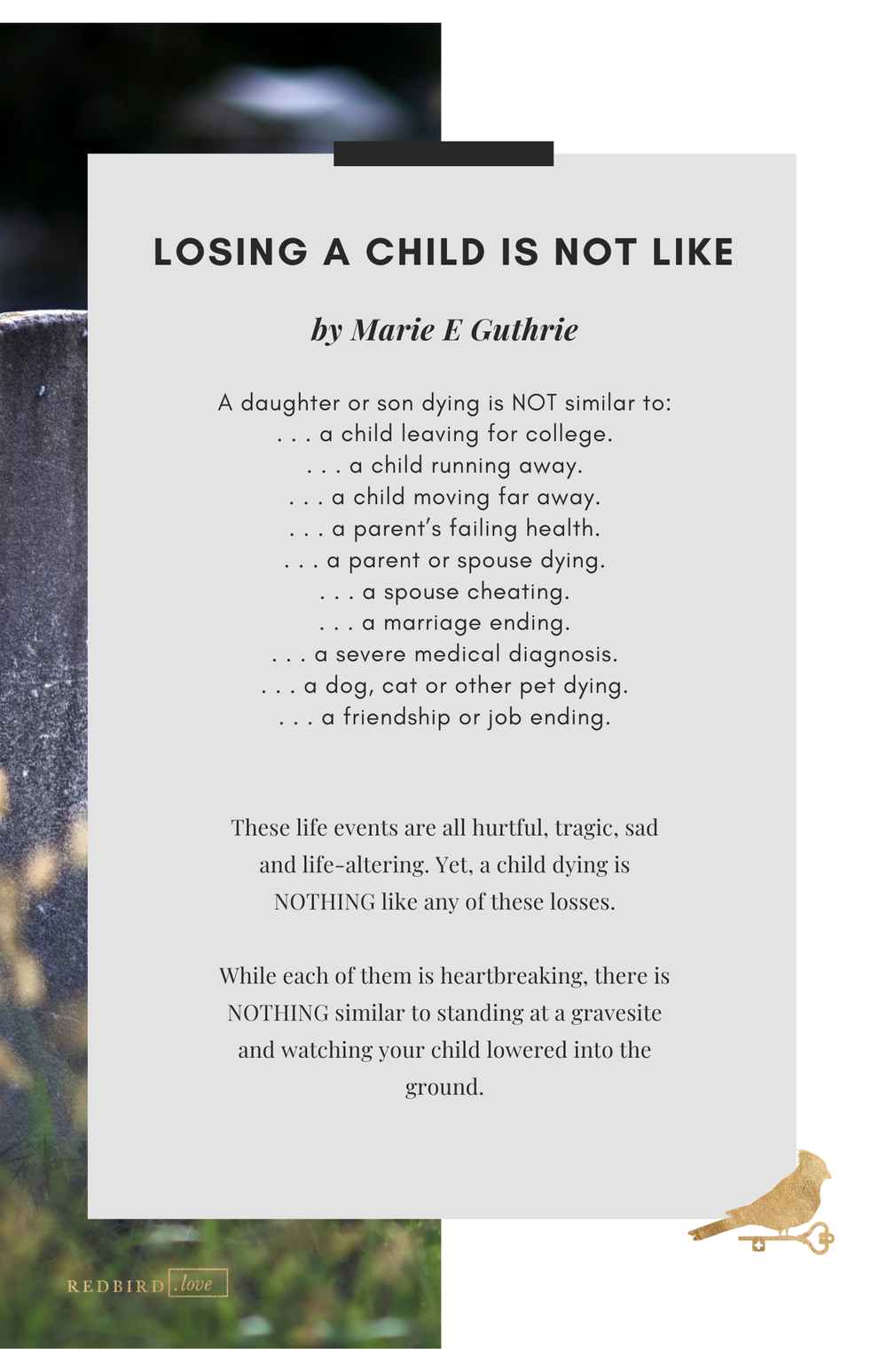 What is normal after your child dies? — Red Bird Ministries