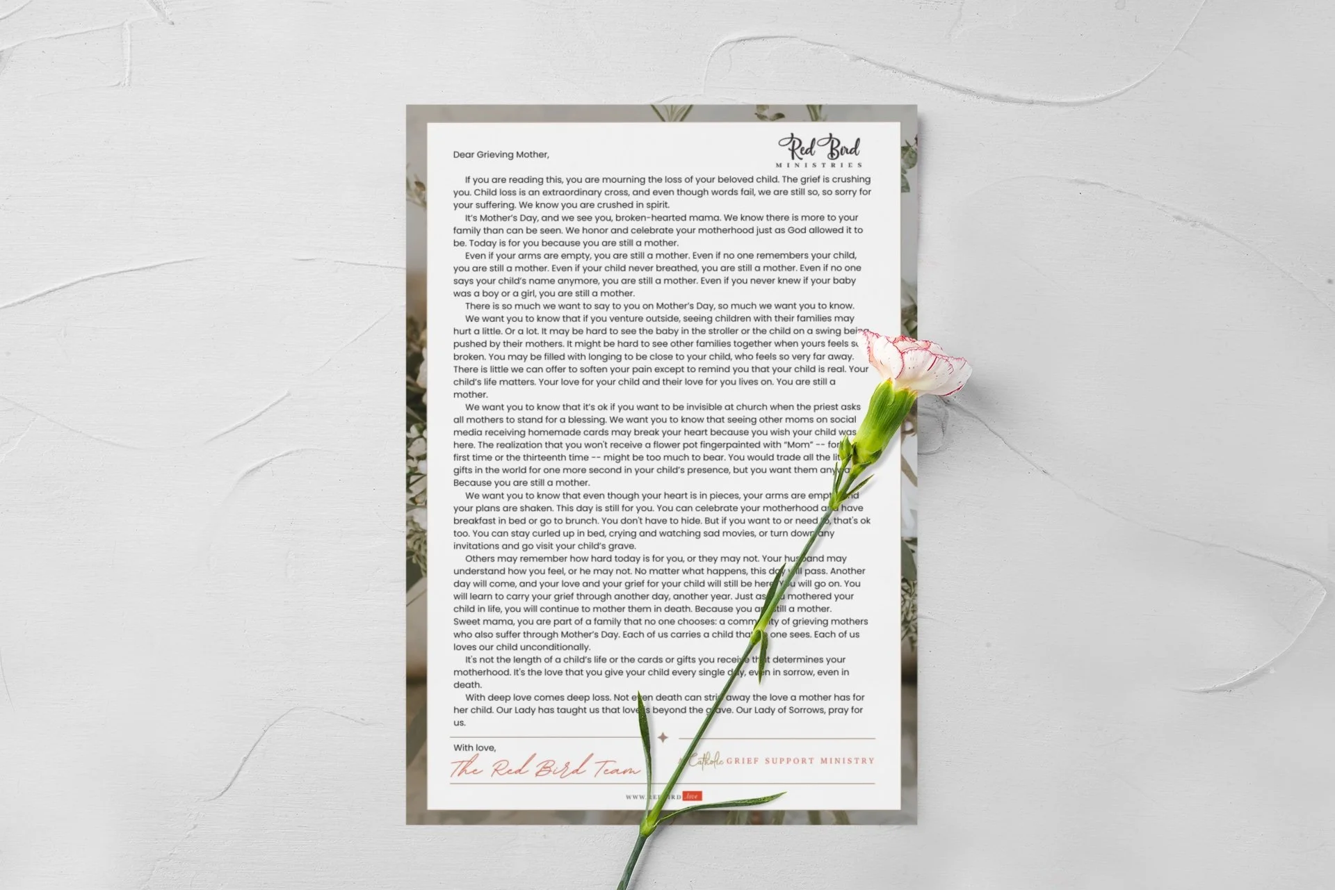 Miscarriage Resource Trifold — Red Bird Ministries