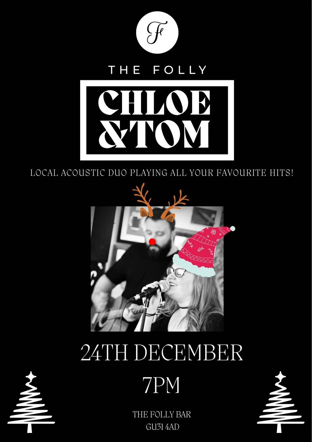 Chloe & Tom on Christmas Eve — The Folly | Petersfield Pub & Restaurant