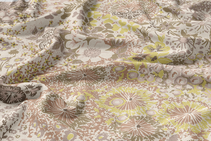 Megaflora Fabric in Butterscotch Palette — The Design Social Studio