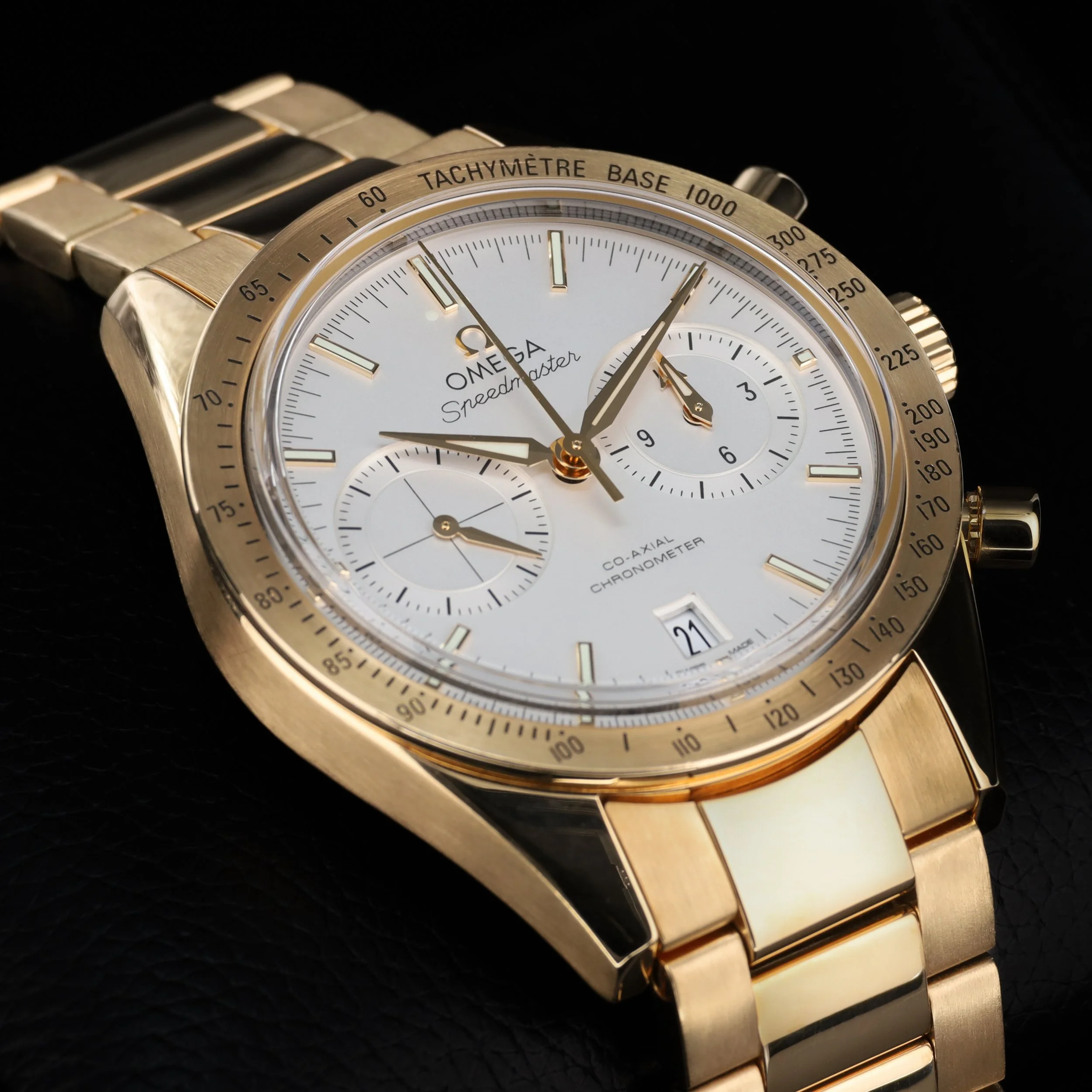 Omega Speedmaster 57 Chronograph, 41.5mm, solid 18k yellow gold case ...