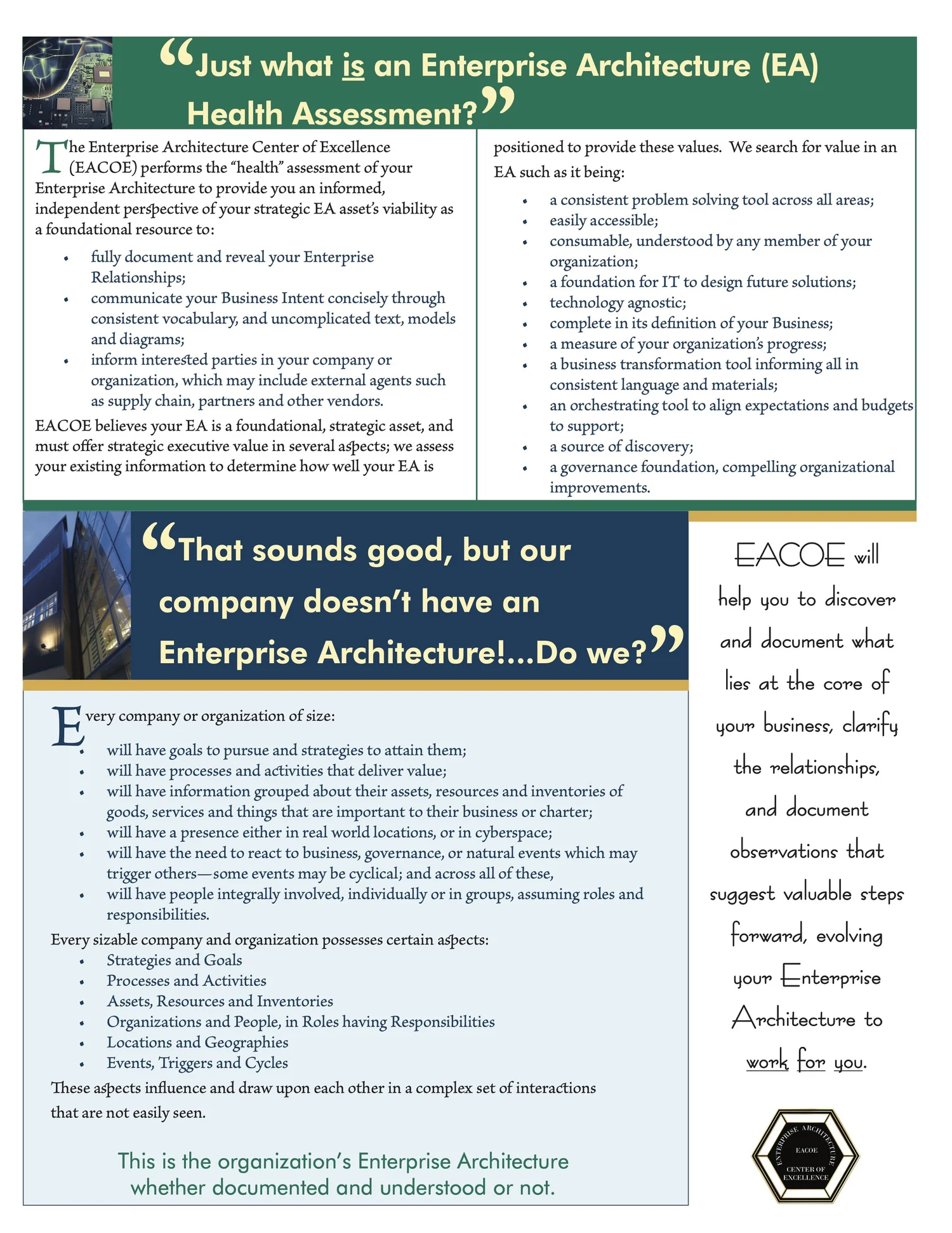 EACOE Enterprise Architecture Assessment