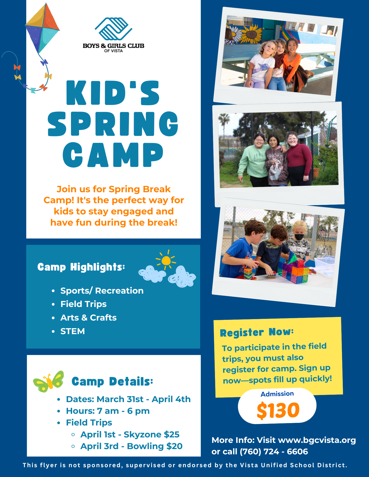 Main Clubhouse Day Camp — Boys and Girls Club Vista CA
