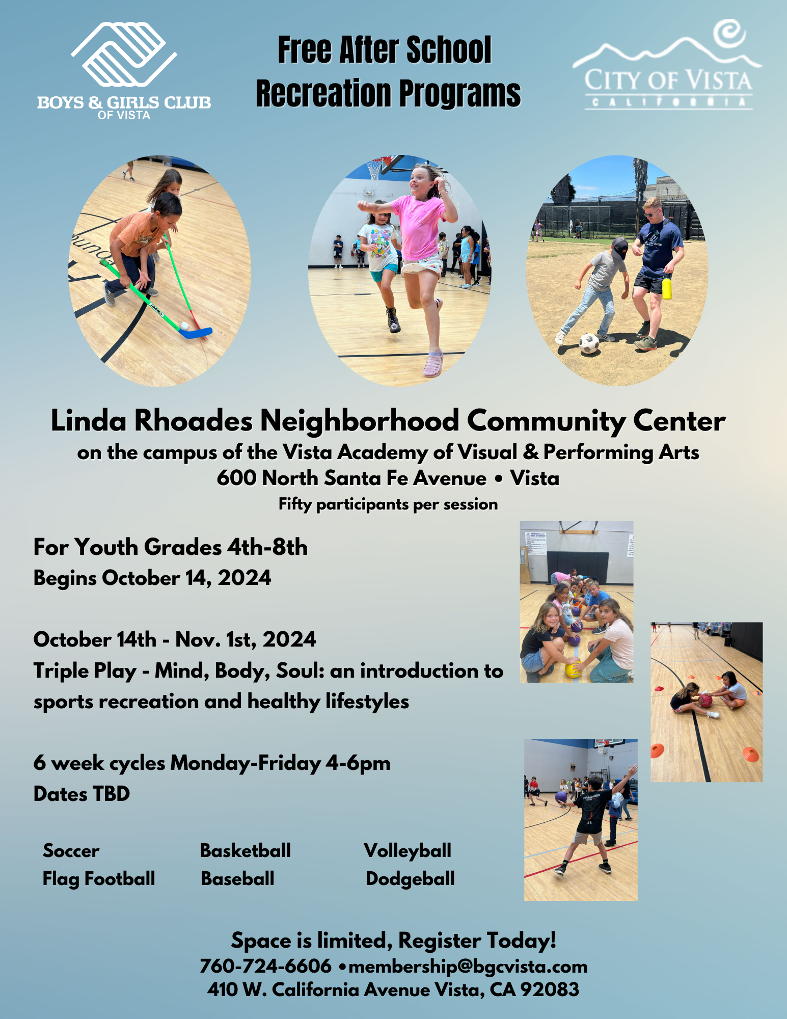 Linda Rhoades Sports Program — Boys and Girls Club Vista CA