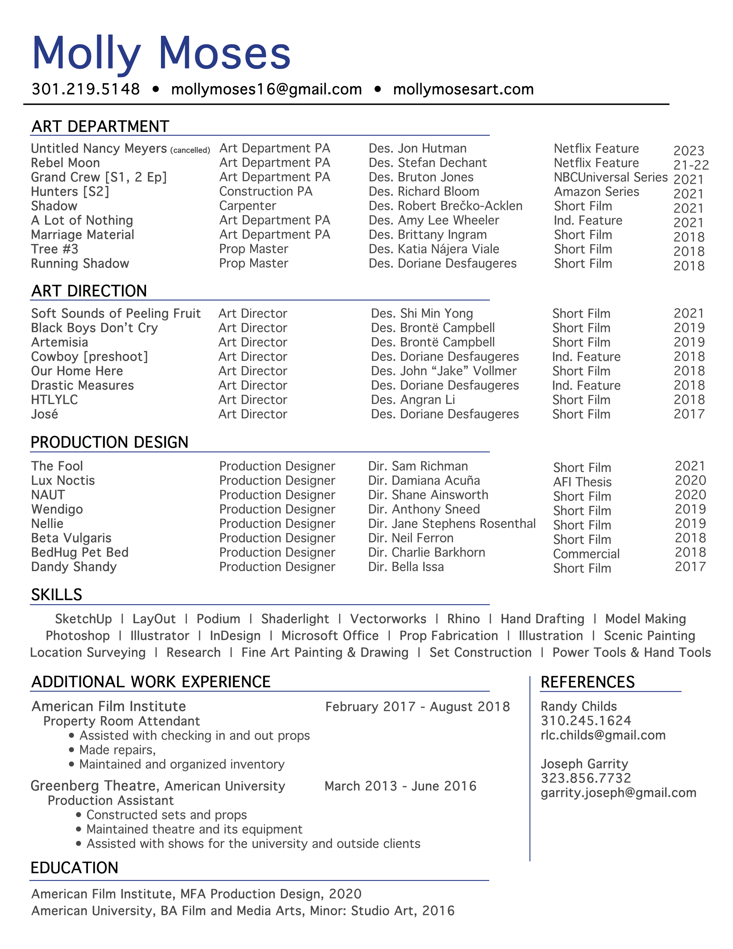 Resume — Molly Moses
