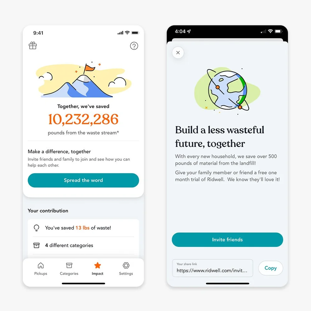 Ridwell has a mobile app — Ridwell