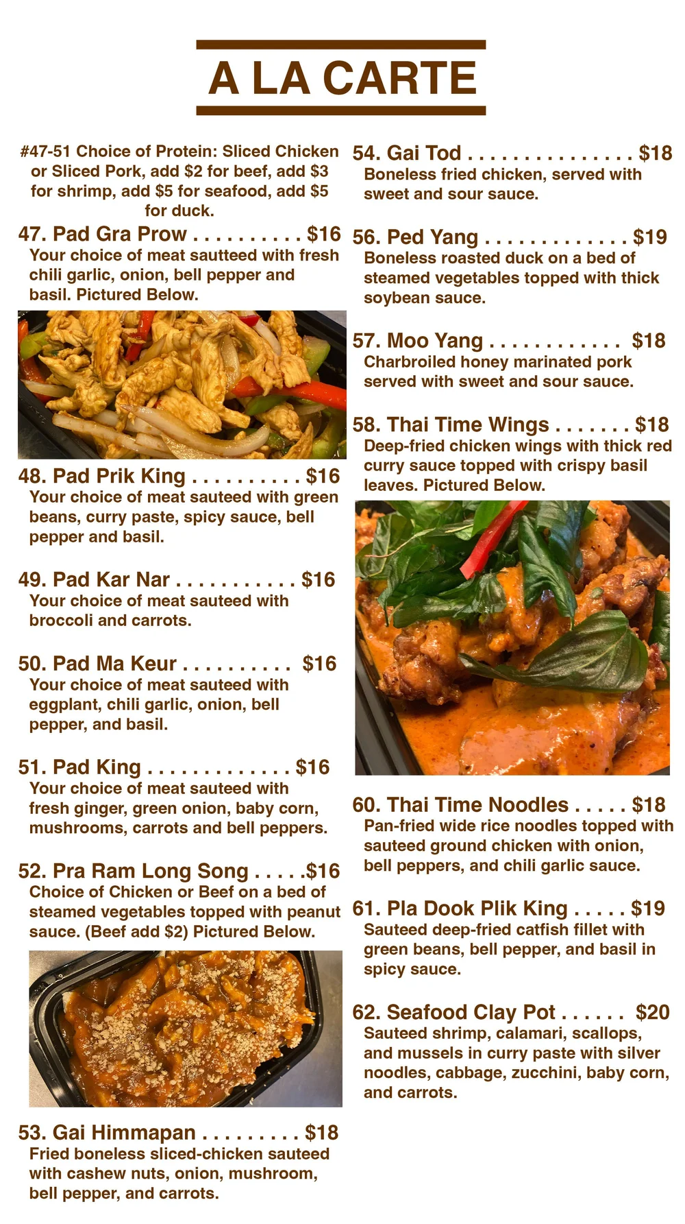 Menu — Thai Time Restaurant