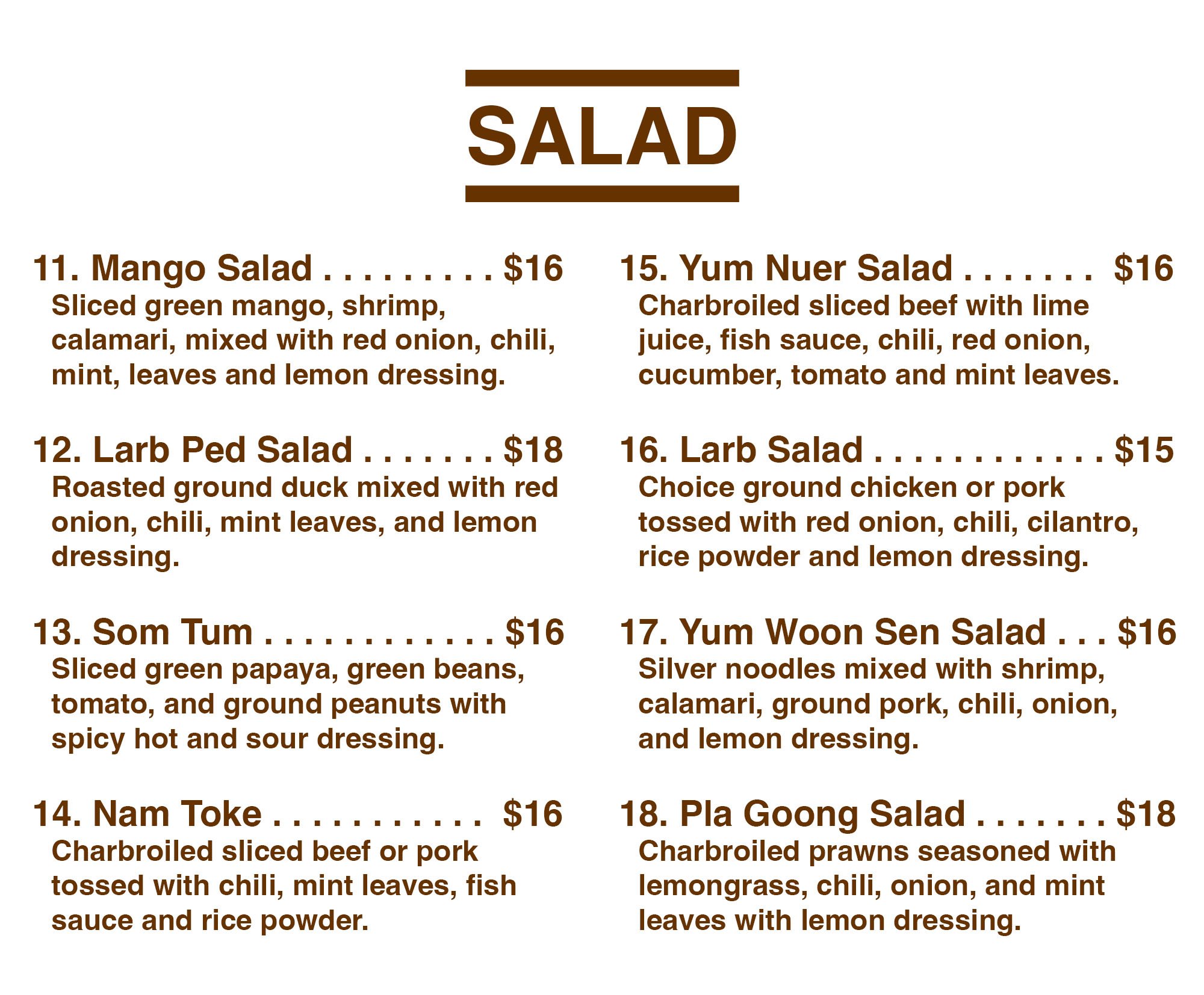 Menu — Thai Time Restaurant