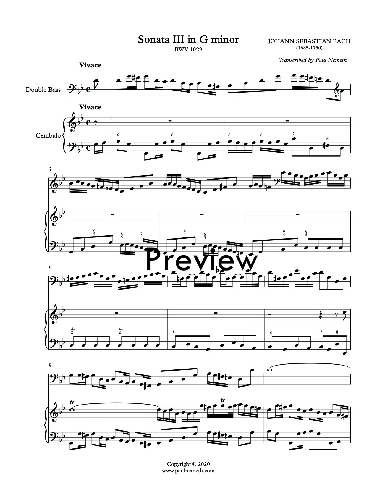 Scores for Sale — Paul Nemeth, double bassist