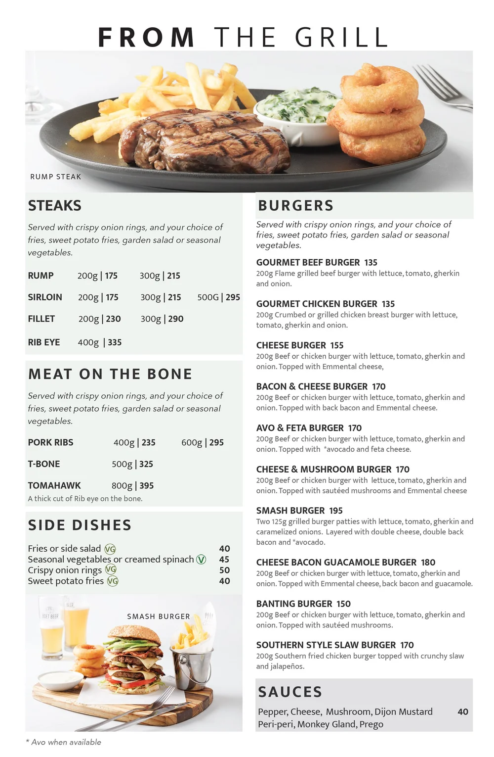 Menu — At Four Cousins Restaurant