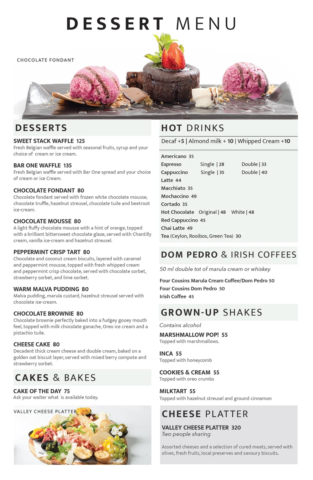 Menu — At Four Cousins Restaurant