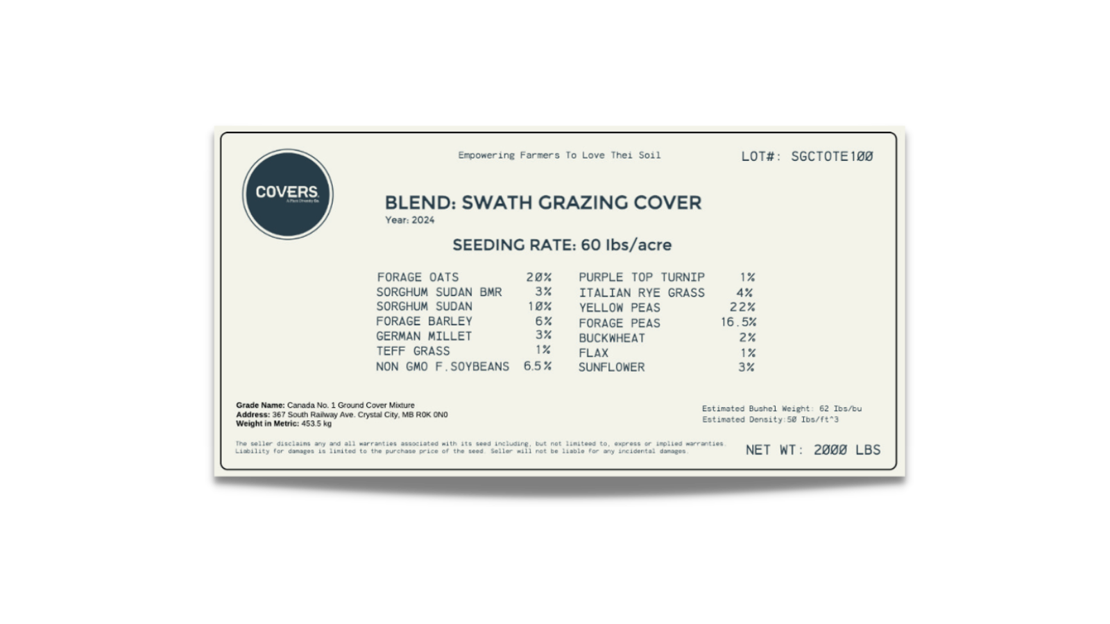 Swath Grazing Cover — A Plant Diversity Company