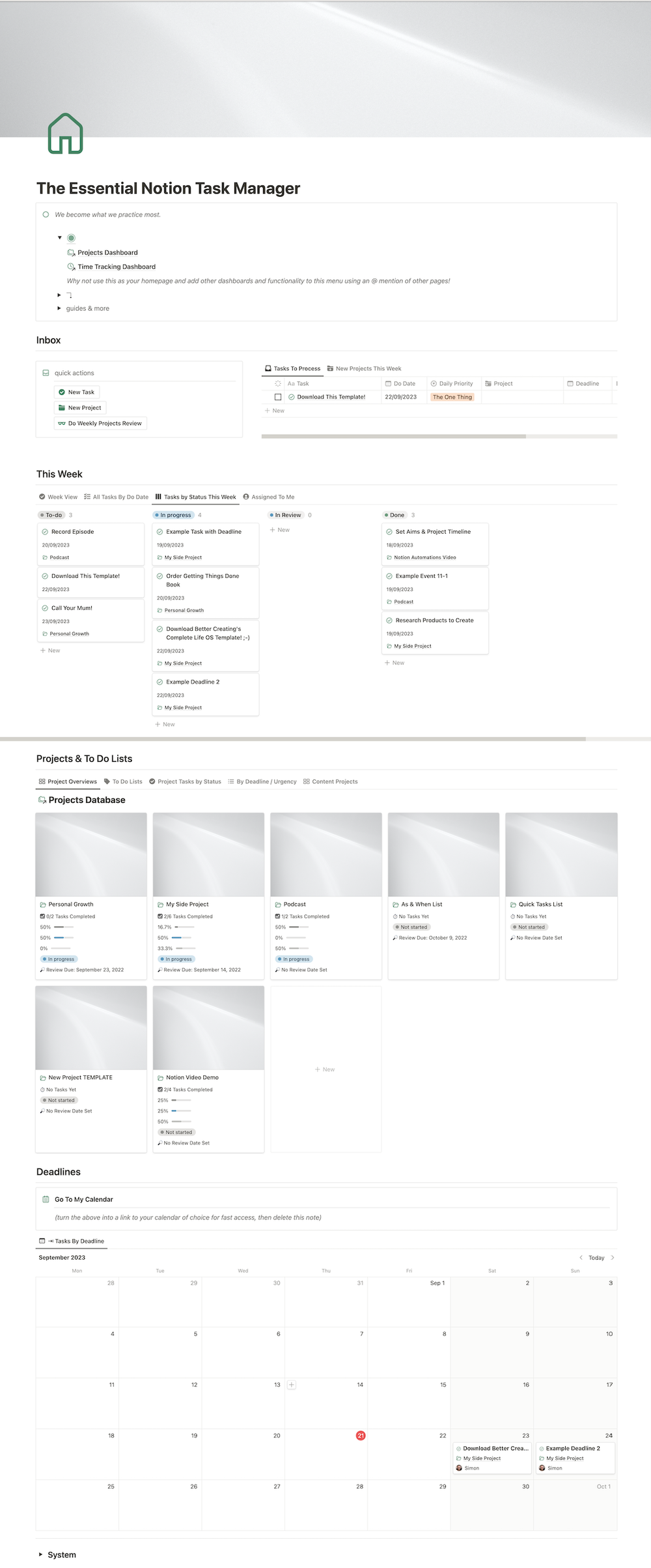Essential Notion Task Manager — Better Creating