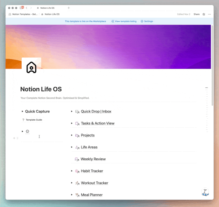 Notion Life OS: Your Complete Second Brain — Better Creating
