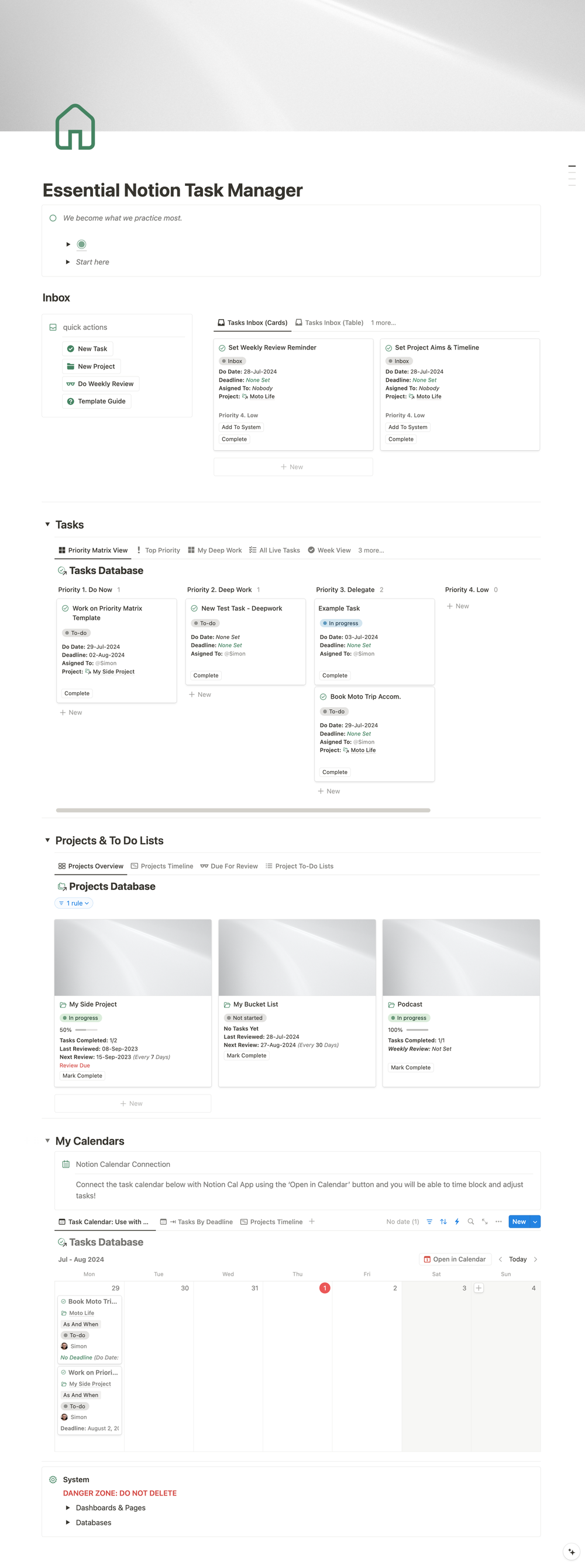 Essential Notion Task Manager — Better Creating