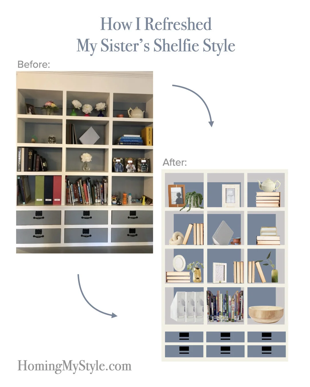 How I Refreshed My Sister's Shelfie Style — Homing My Style