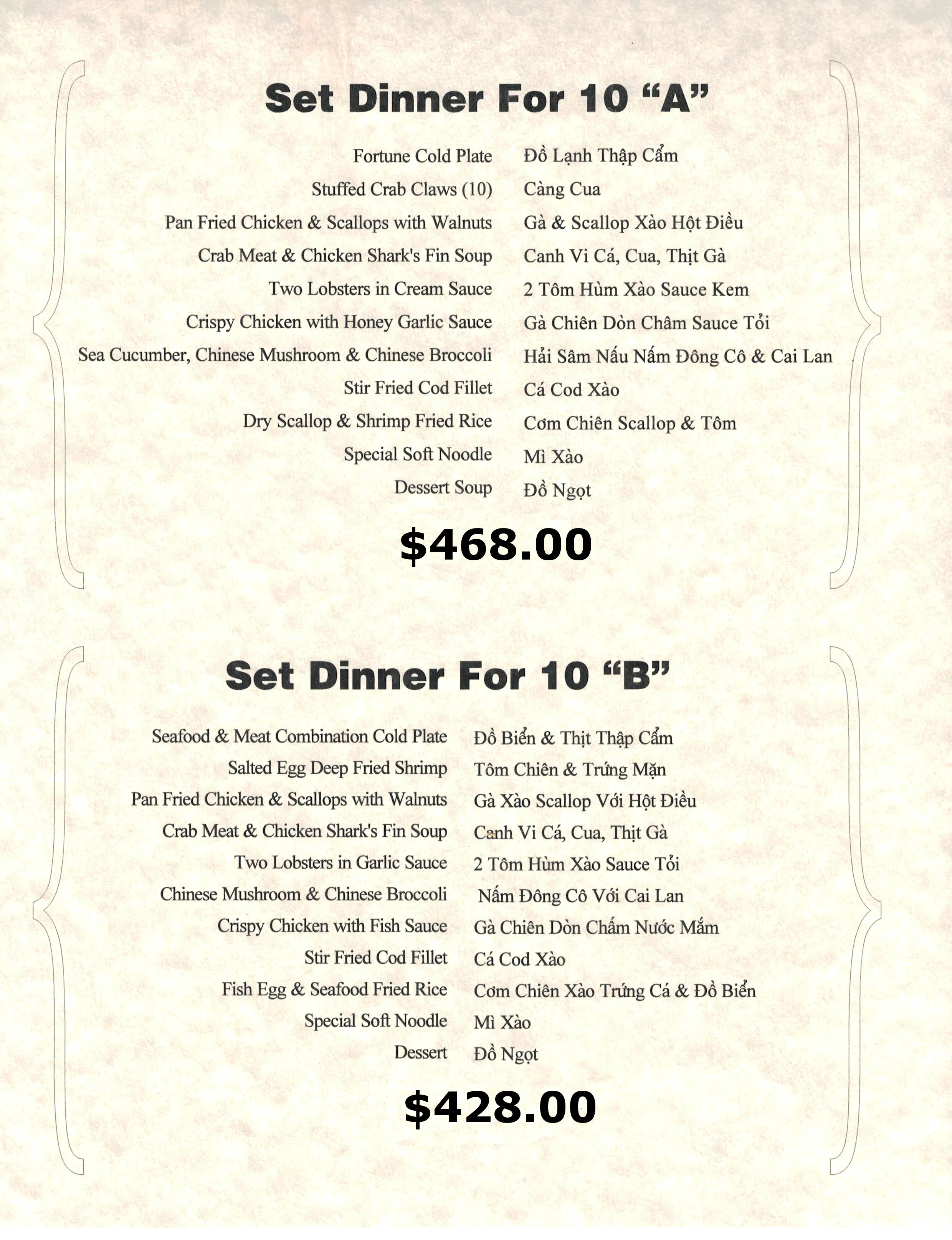 Menu — Eastern Fortune Restaurant