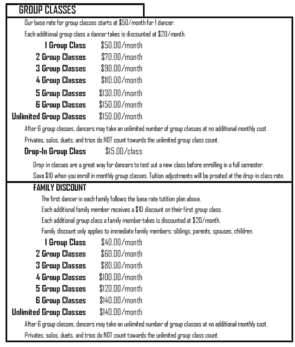 Tuition & Fees — Expressions Dance Centre