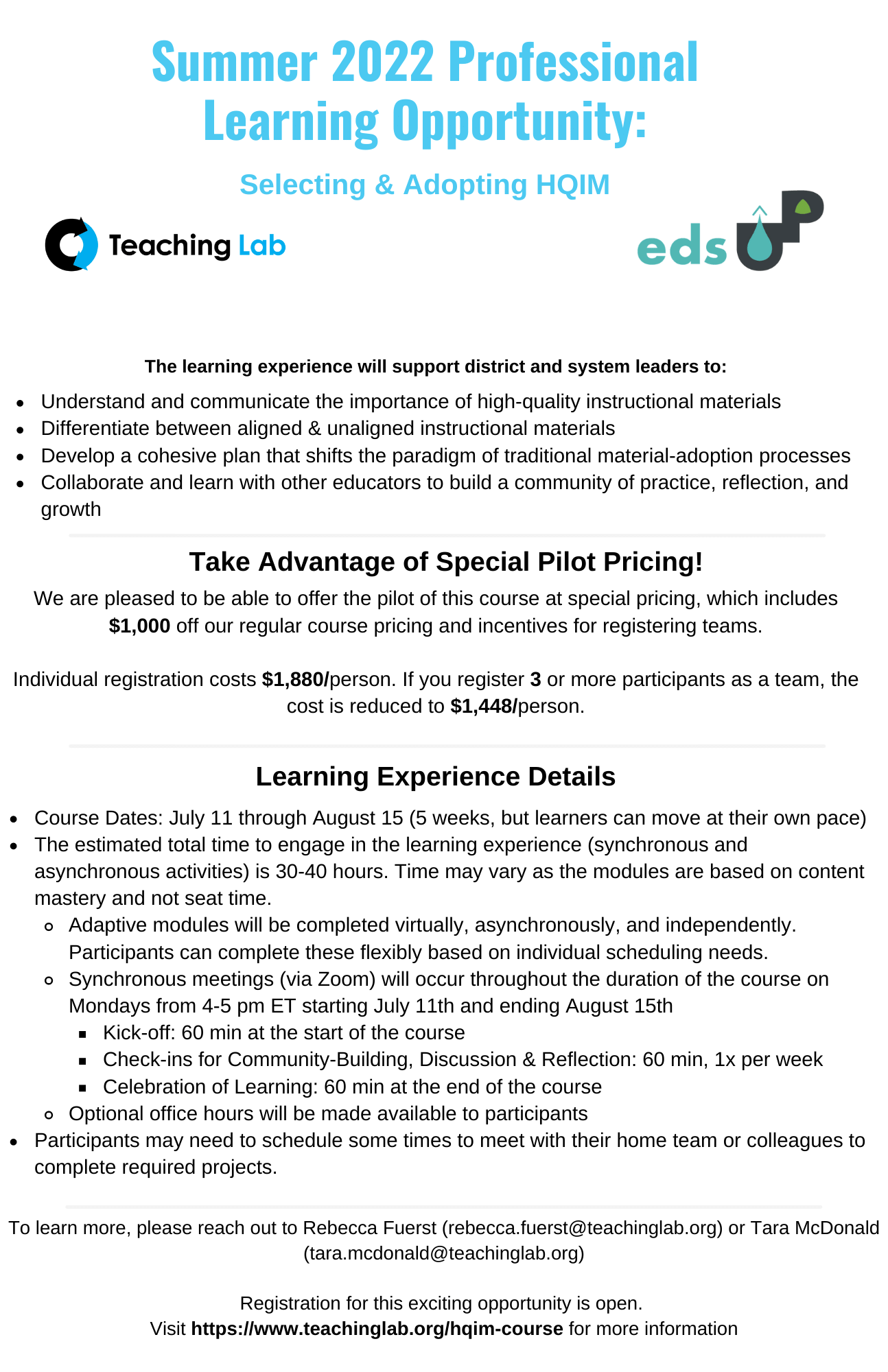 HQIM — Teaching Lab