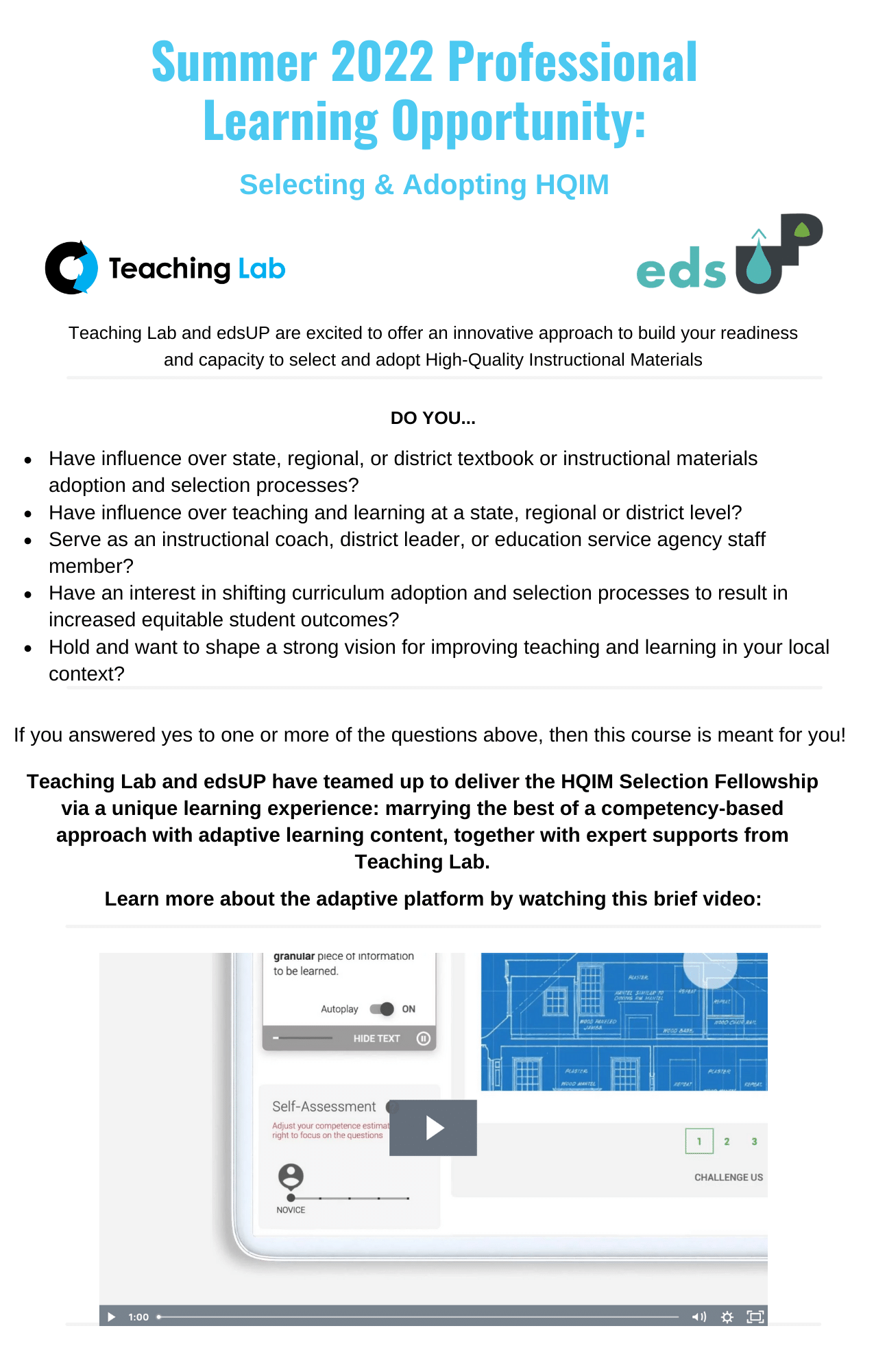 HQIM — Teaching Lab
